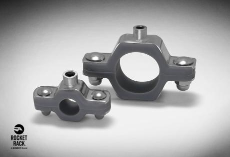 Process Hex Sanitary 2 Piece Clamp for 3/4 Inch Tube - Threaded Coupling - 304 | Rocket Rack